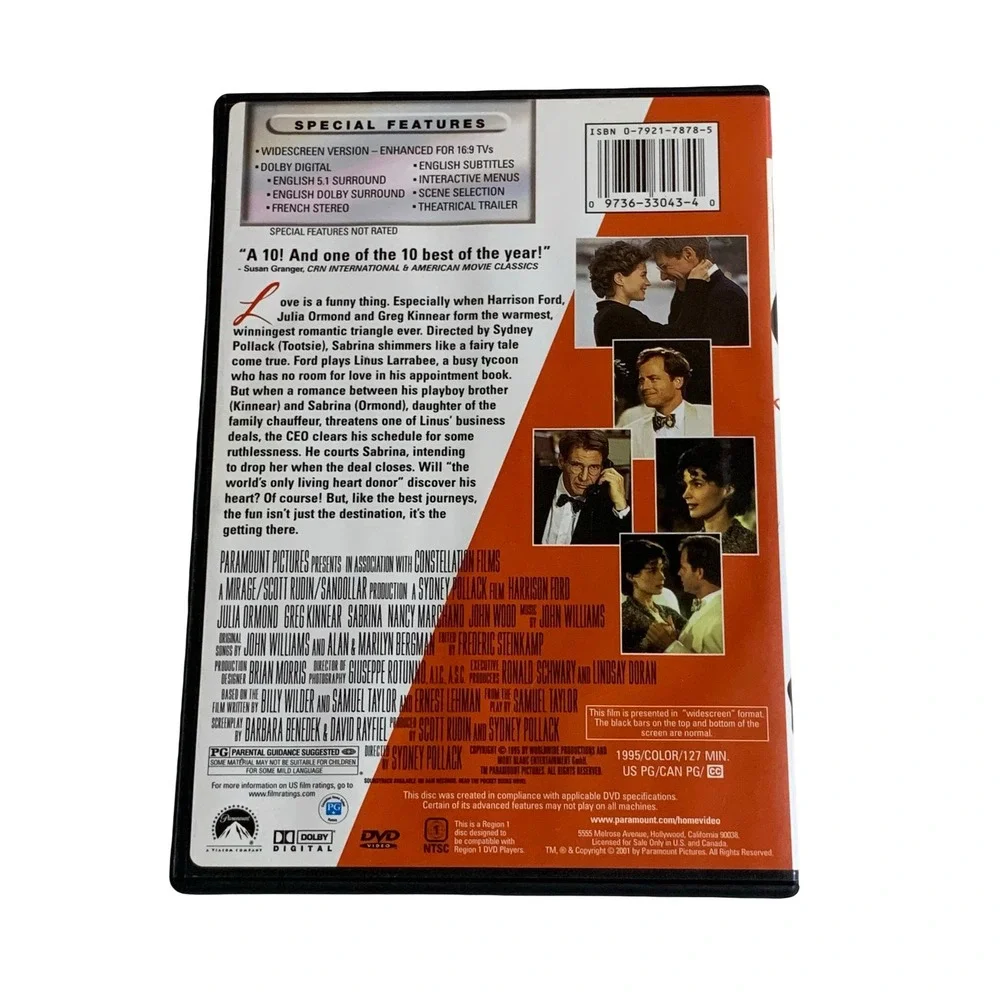 Paramount Pictures | Media | Sabrina Dvd 995 Harrison Ford Julia Ormond ...